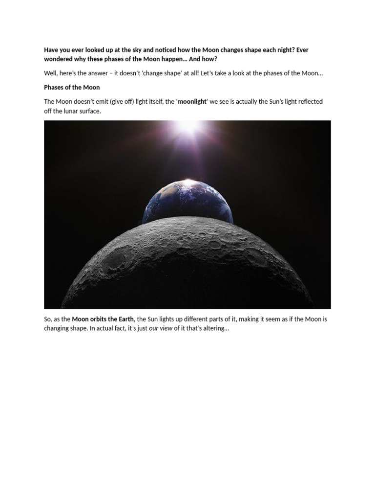 Understanding Moon Phases Explained | PDF