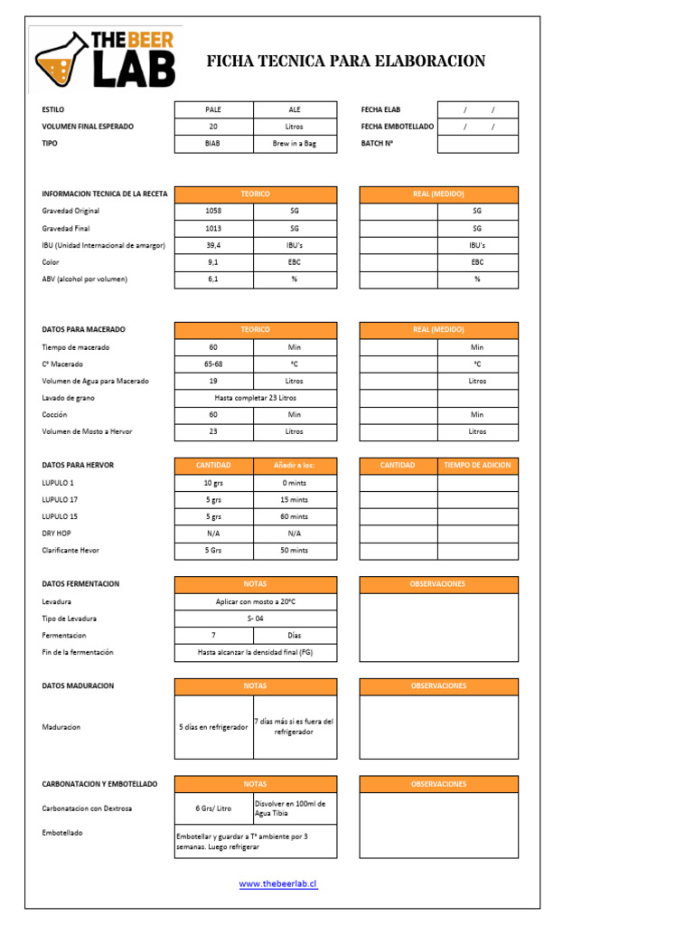 FICHA_PALE_ALE_-_PALE_ALE_20__3_ | PDF | Alcohol | Procesamiento de alimentos