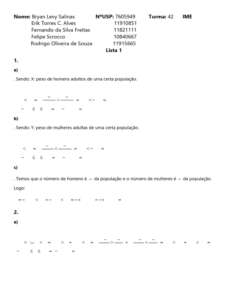 Lista - 1 | PDF