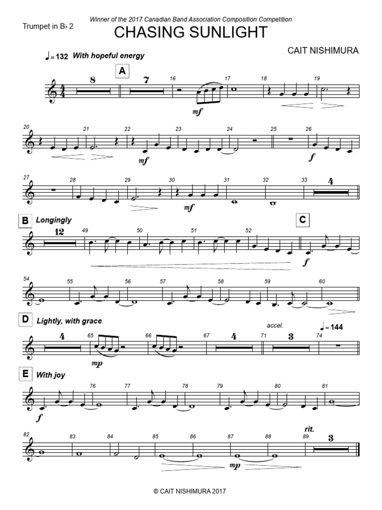 Chasing Sunlight - Trumpet 2 | PDF