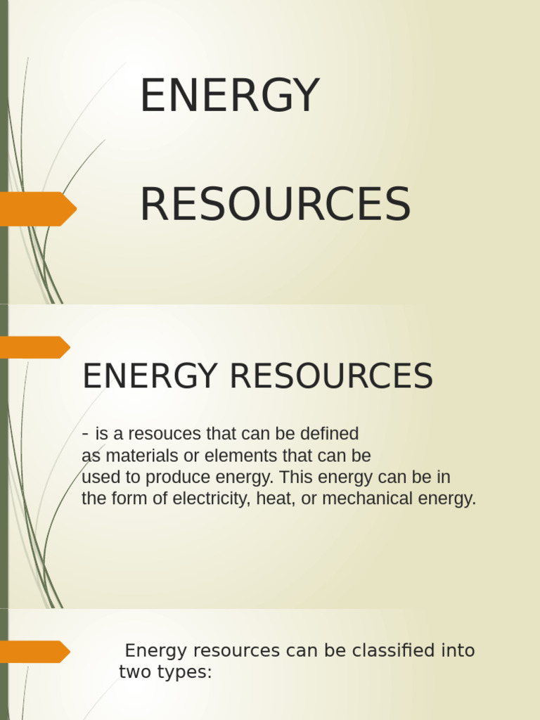 Types of Energy Resources Explained | PDF
