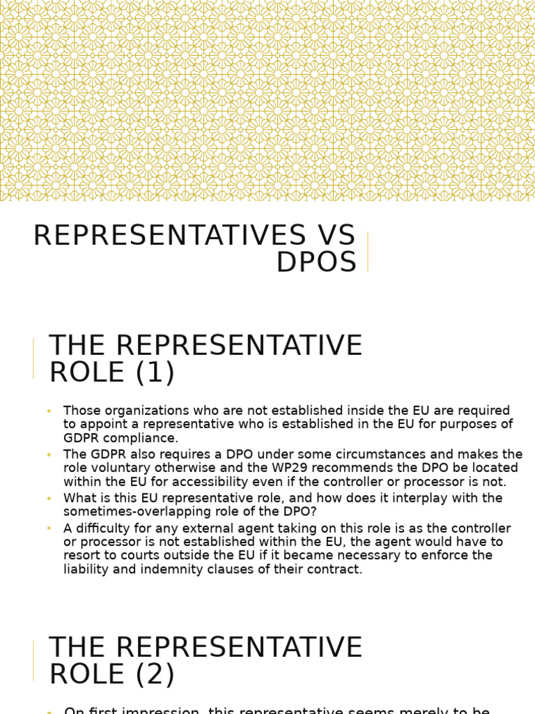 EU Representative vs DPO: Key Differences | PDF | Government | Private Law