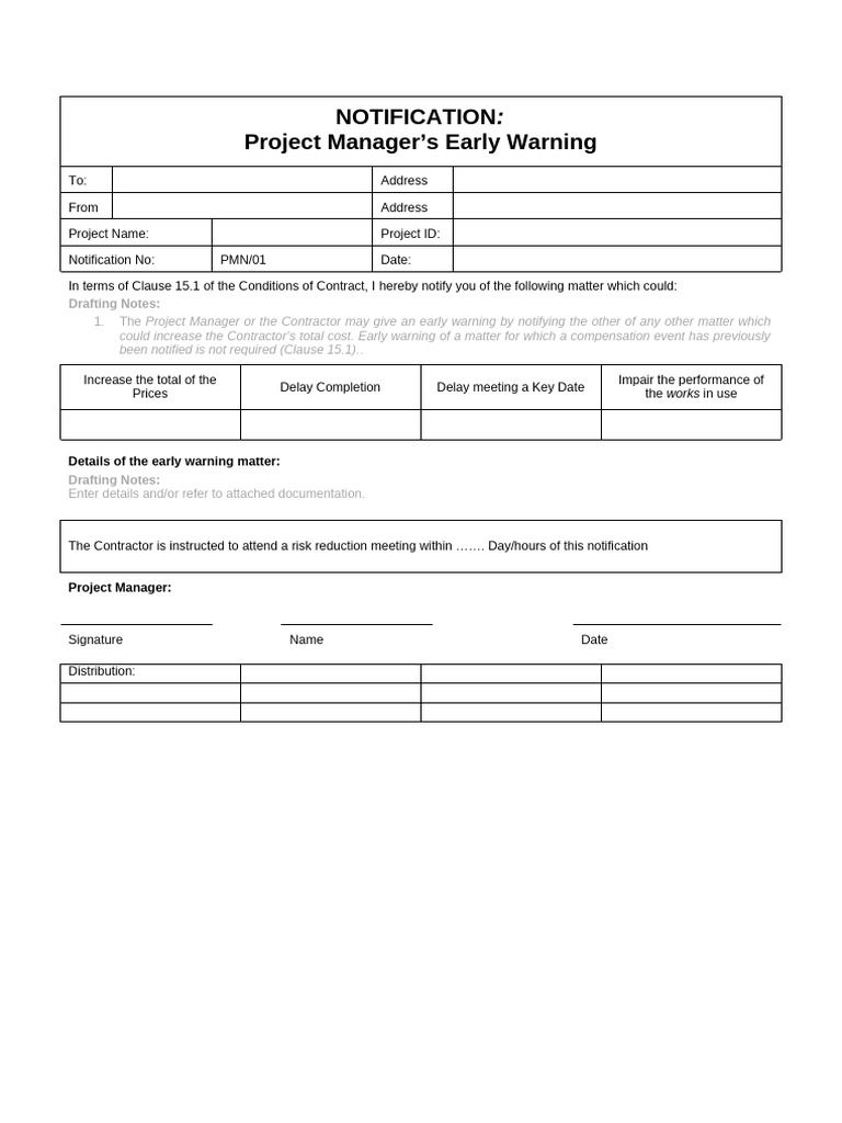 NEC4 Compensation Event Template | PDF