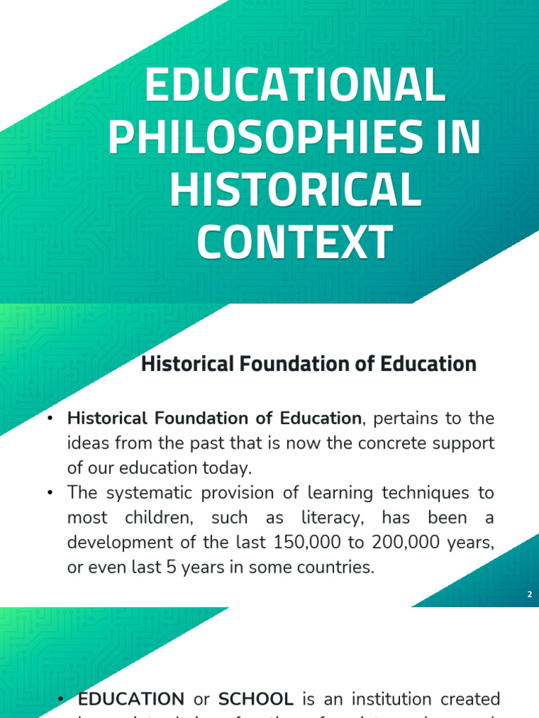 Historical Foundation of Education | PDF | Constructivism (Philosophy ...