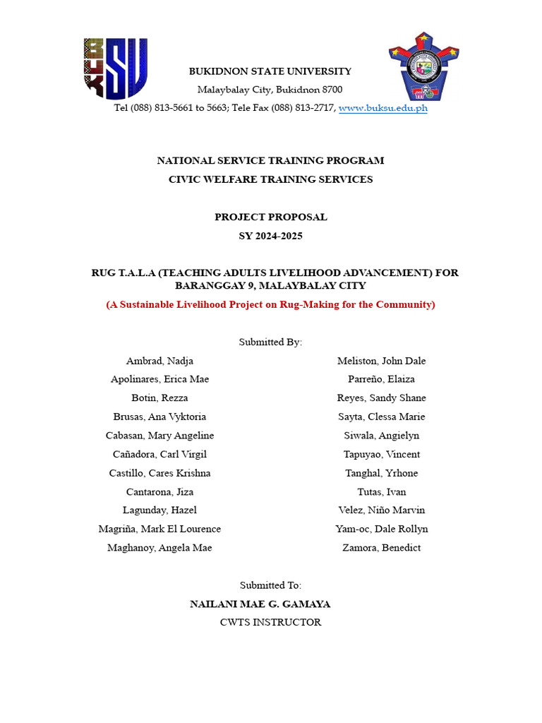 NSTP BSA 1B Project Proposal2 | PDF | Sustainability | Waste