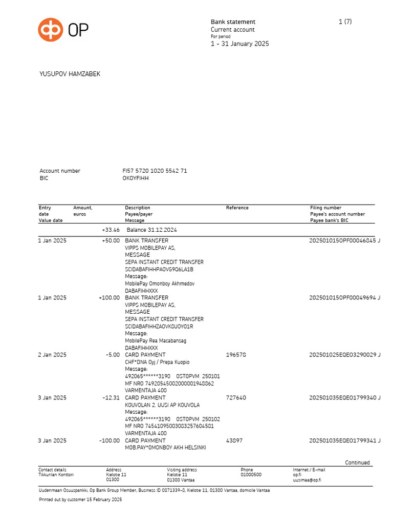 Bank Statement Current Account | PDF | Payments | Wire Transfer