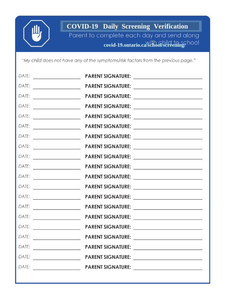 Daily Screening Verification | PDF