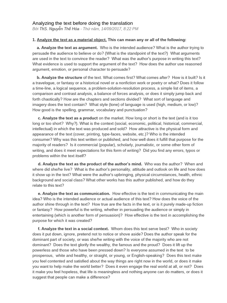 Analyzing The Text Before Doing The Translation | PDF | Mind | Truth