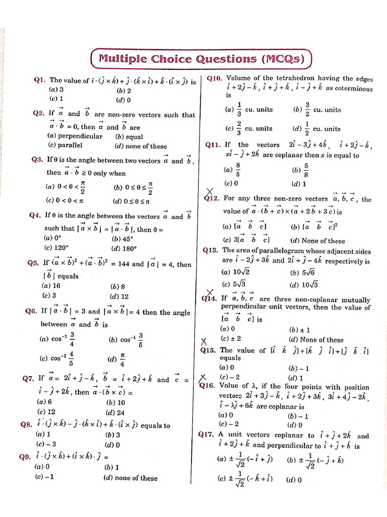 Vector MCQ | PDF