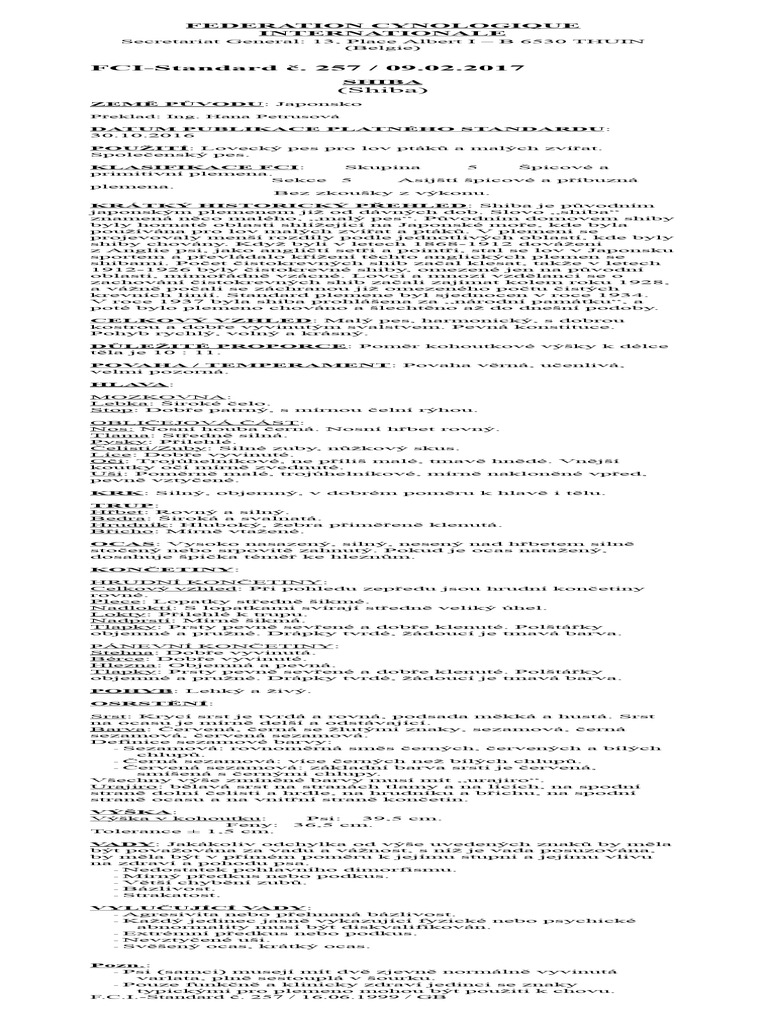 Standard Shiba Inu | PDF