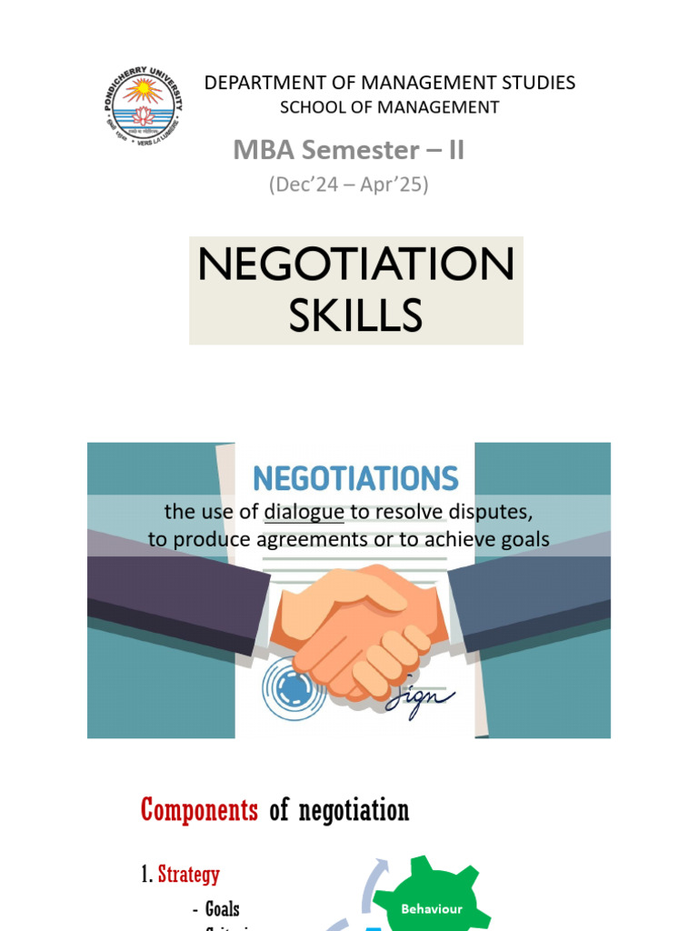 SNSW - Topic-5 - Negotiation - Handouts | PDF | Negotiation