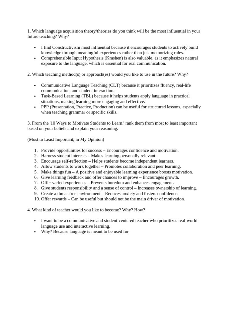 Influential Language Teaching Theories And Methods Pdf