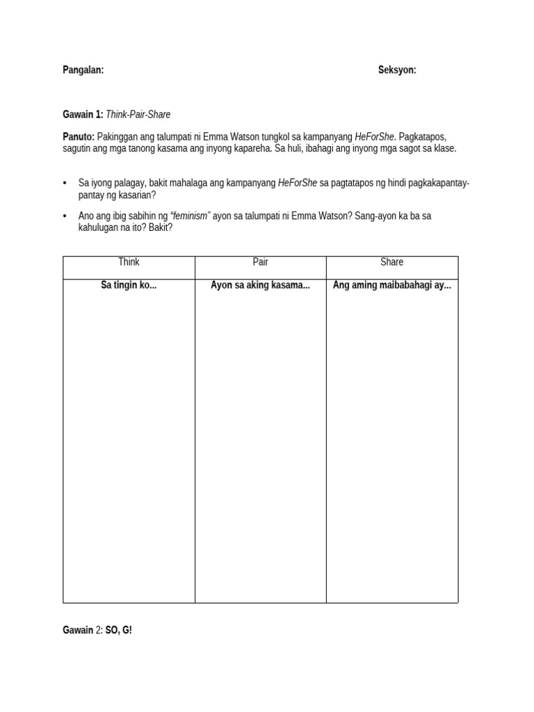 HeforShe and Sogie Activity | PDF