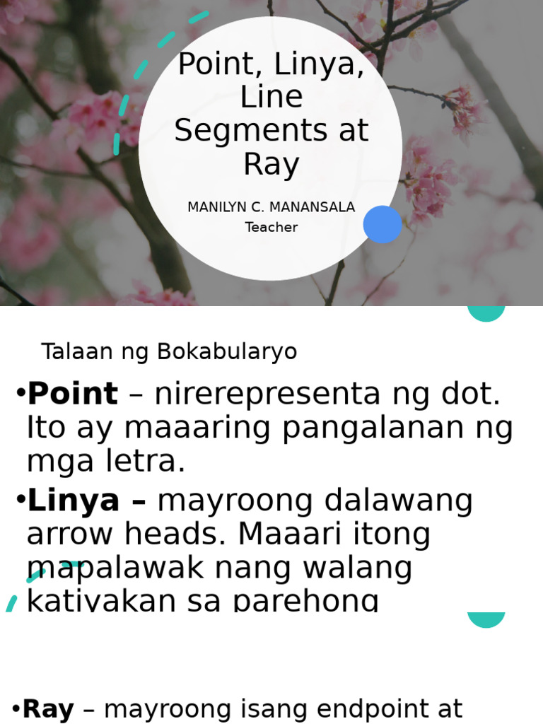 Point, Linya, Line Segments at Ray | PDF
