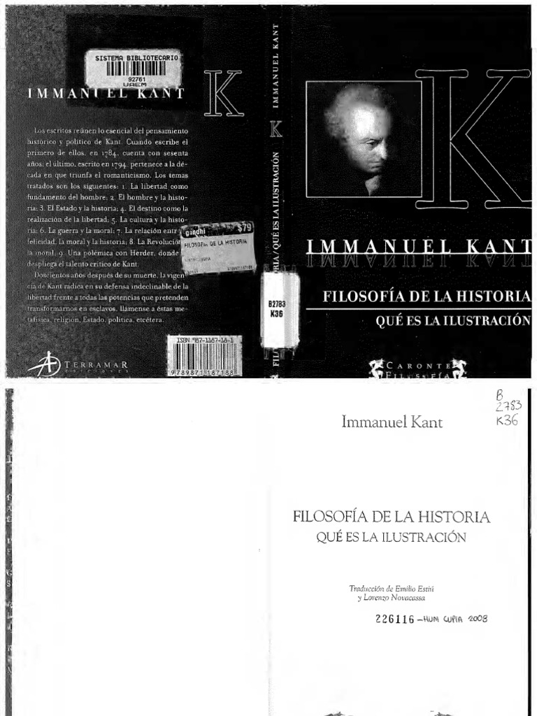 Kant (1784) Idea de Una Historia Universal... y Respuesta A La Pregunta ...