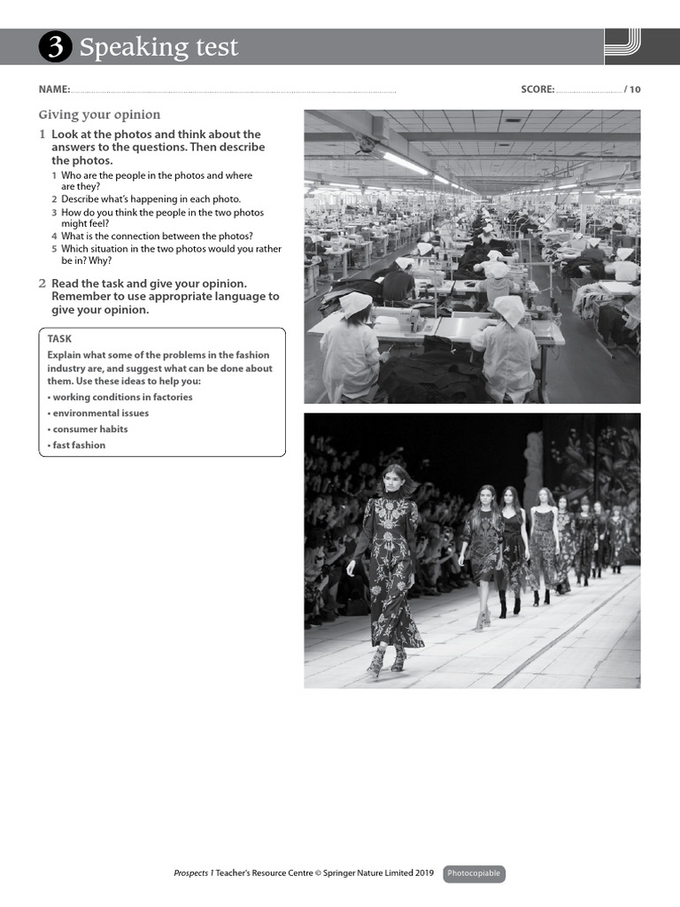FP1 Speaking Test Unit 3 | PDF