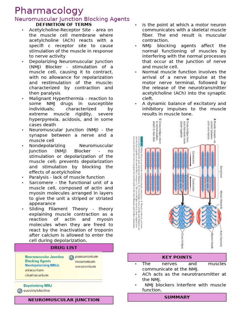 Neuromuscular Junction Blockers Explained | PDF | Neuromuscular ...