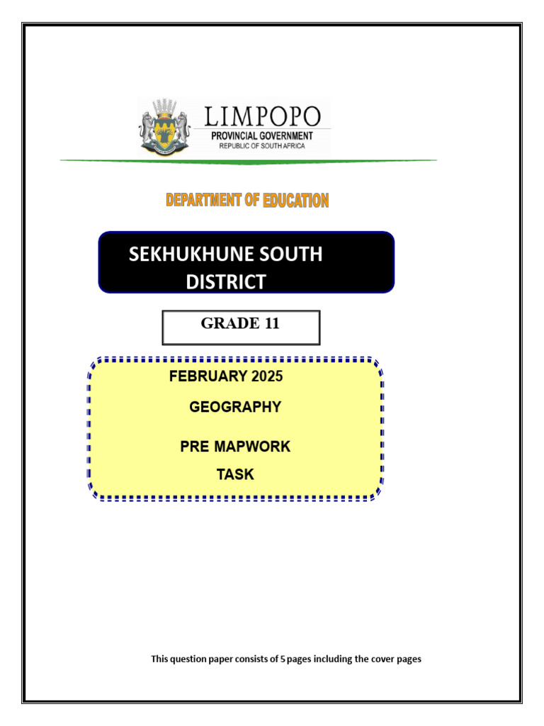 Grade 11 Geography Mapwork Task 2025 | PDF | Map | Topography