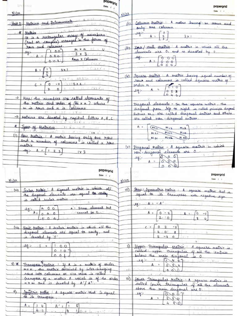 Matrices & Determinants | PDF