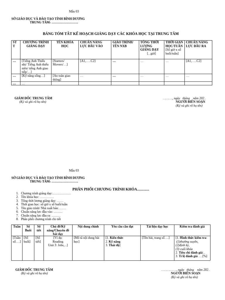 Mẫu 03 - KH - PPCT | PDF