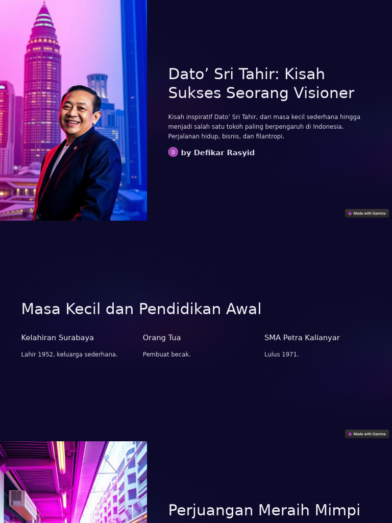 Dato Sri Tahir Kisah Sukses Seorang Visioner | PDF