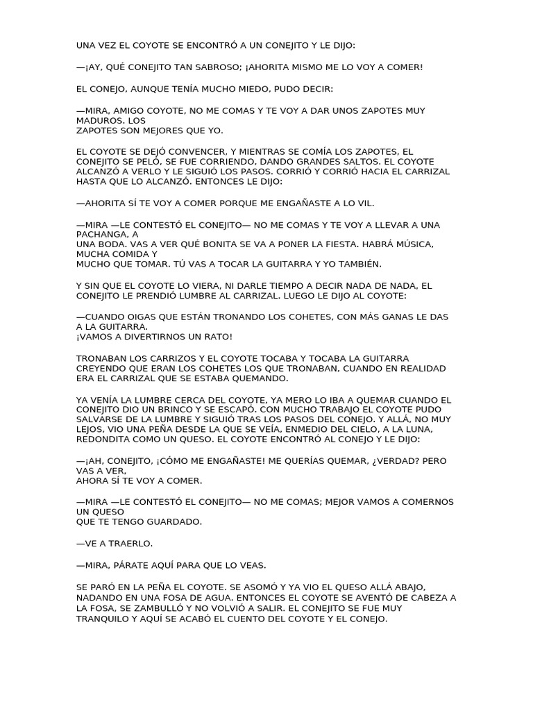 El ingenioso conejo y el coyote | PDF
