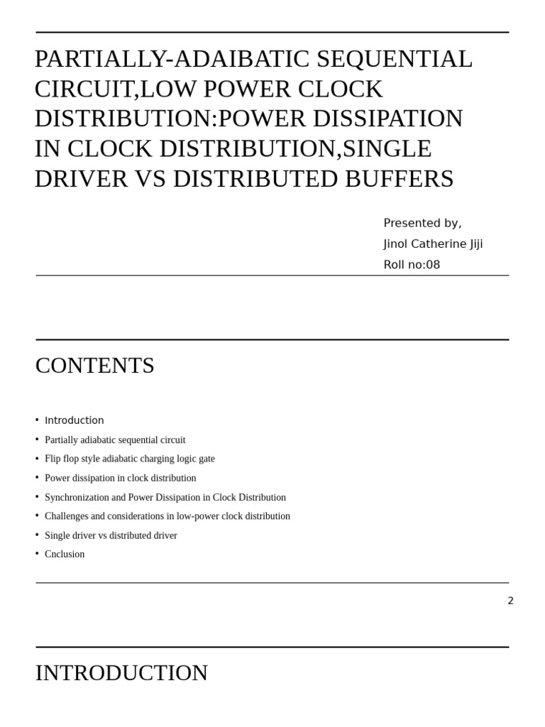 Partially-Adaibatic Sequential Circuit,Low Power Clock Distribution-1 | PDF | Logic Gate | Mosfet