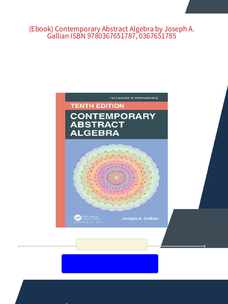 (Ebook) Contemporary Abstract Algebra by Joseph A. Gallian ISBN ...