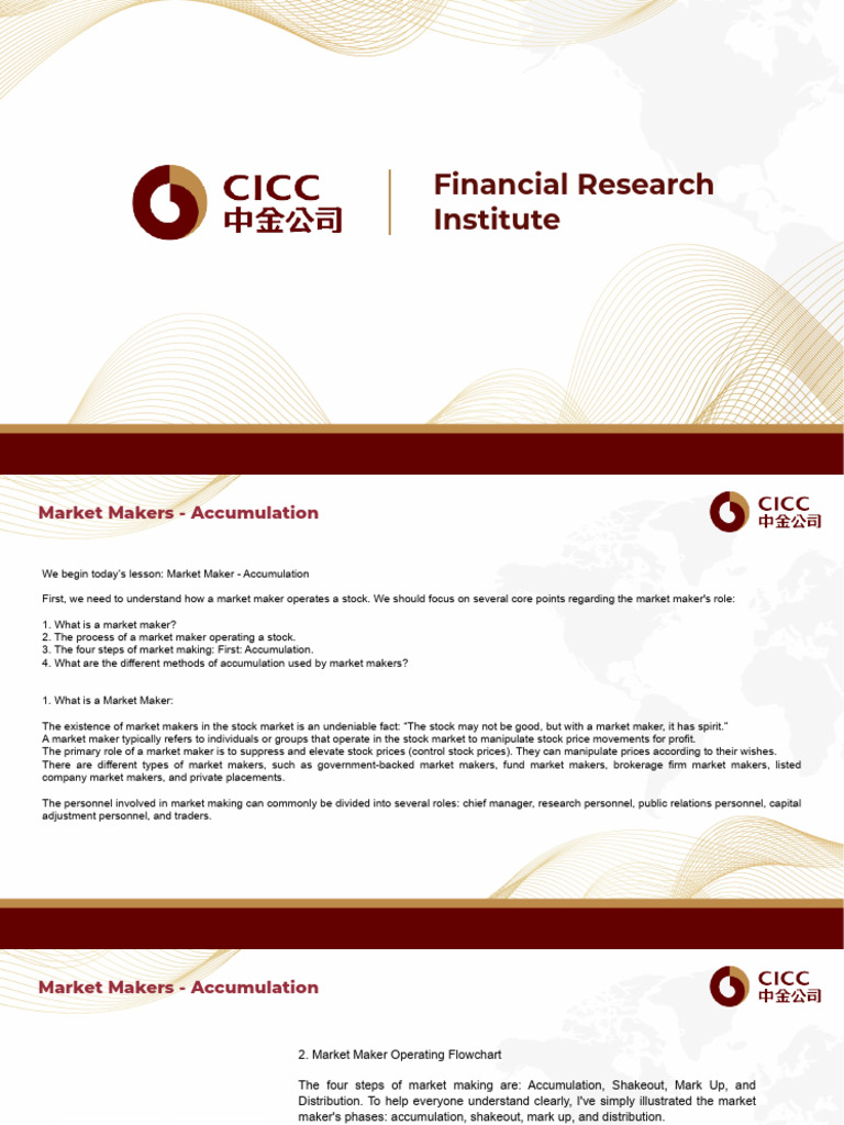 The Operational Techniques of Market Makers-Accumulation | PDF | Market Maker | Stocks