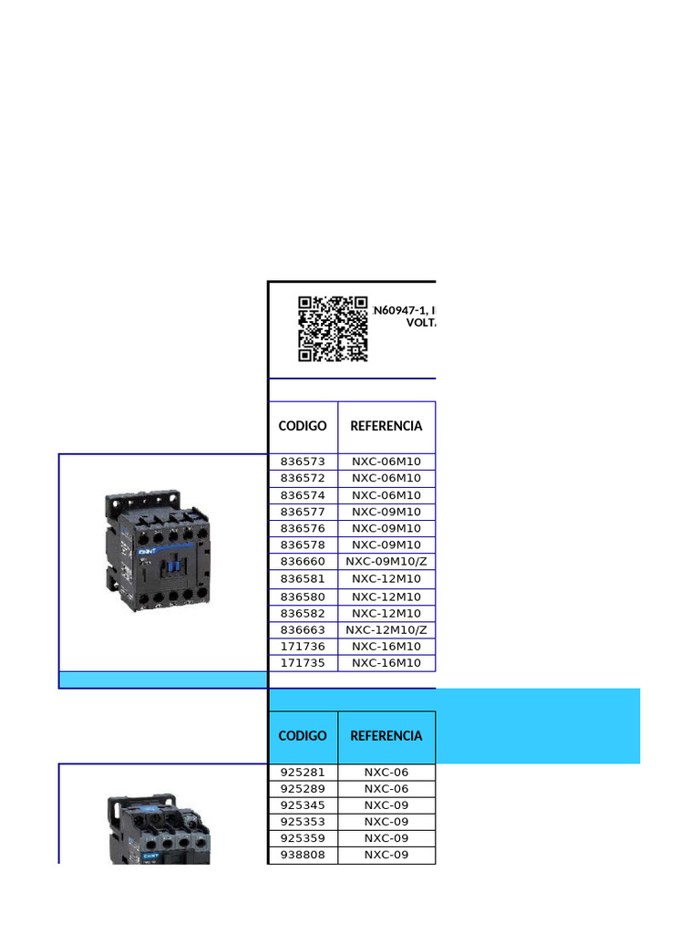 Archivo Referencias Chint 08-03-2024 | PDF | Relé | Electricidad