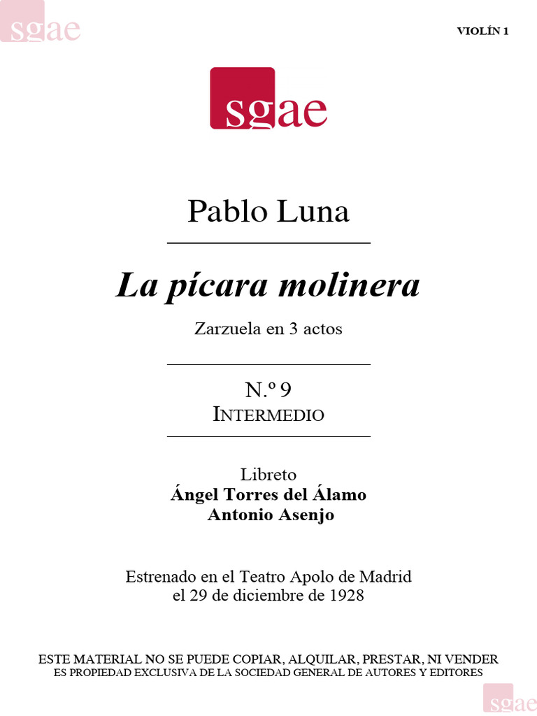 La Pícara Violín I | PDF