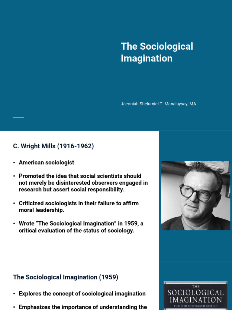 1 - Sociological Imagination | PDF | Sociology | Psychology