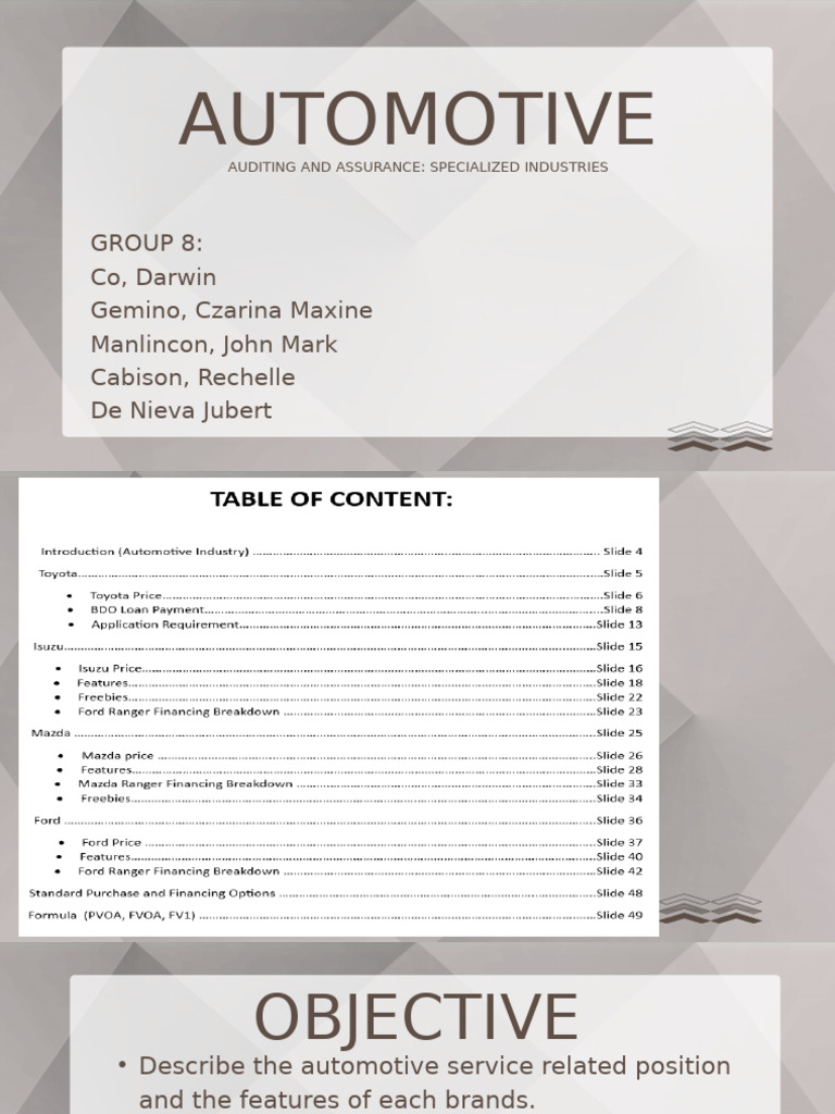 AUDITING-AND-ASSURANCE-SPECIALIZED-INDUSTRIES_GROUP-8-AUTOMOTIVE-PPT-2 ...