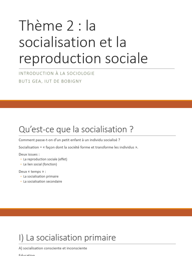 Socialisation et Reproduction Sociale en Sociologie | PDF ...