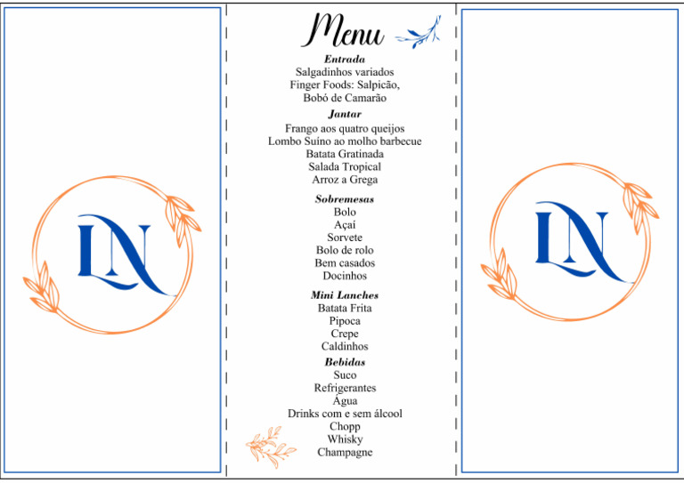 Arte Casamento - Menu | PDF