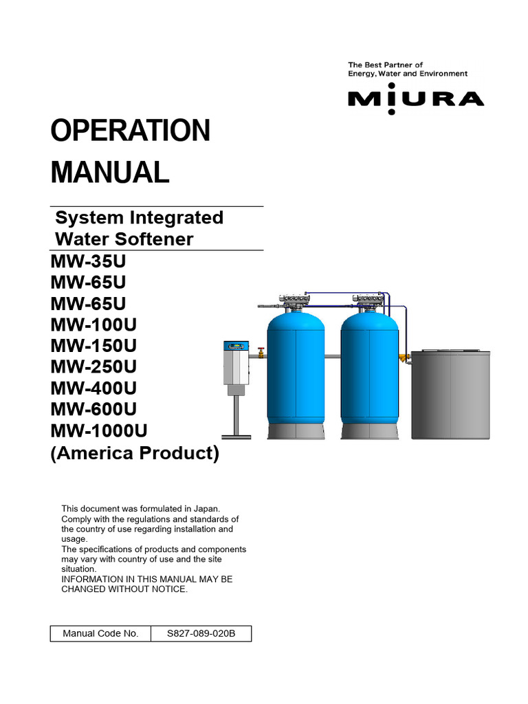 S827-089-020B_MW-Operation-Manual | PDF | Ion Exchange | Water