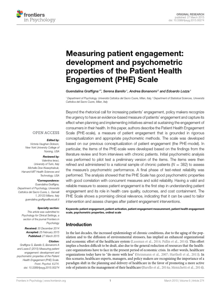 Validating the Patient Health Engagement Scale | PDF | Factor Analysis