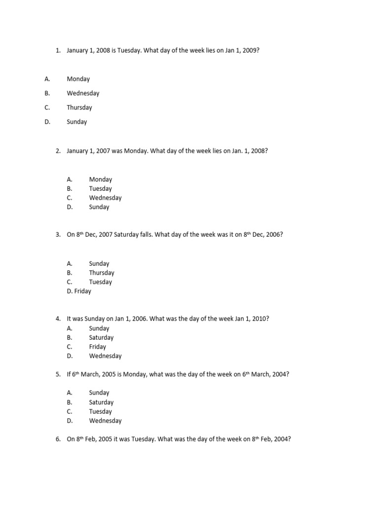 Calendar Part 1 | PDF