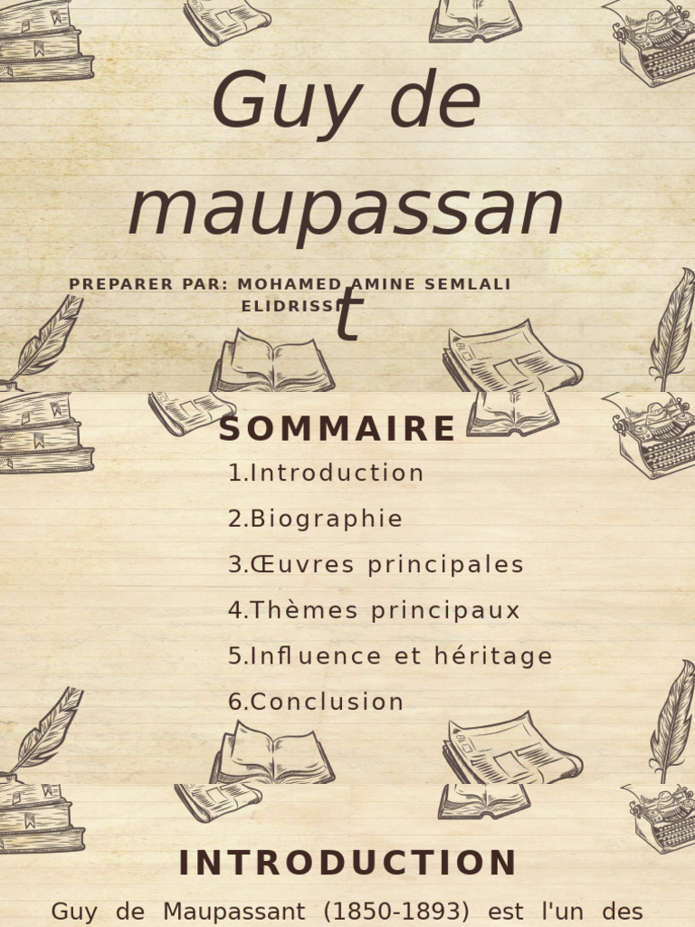 Guy de Maupassant : Vie et Œuvres | PDF | Guy de Maupassant | Réalisme ...