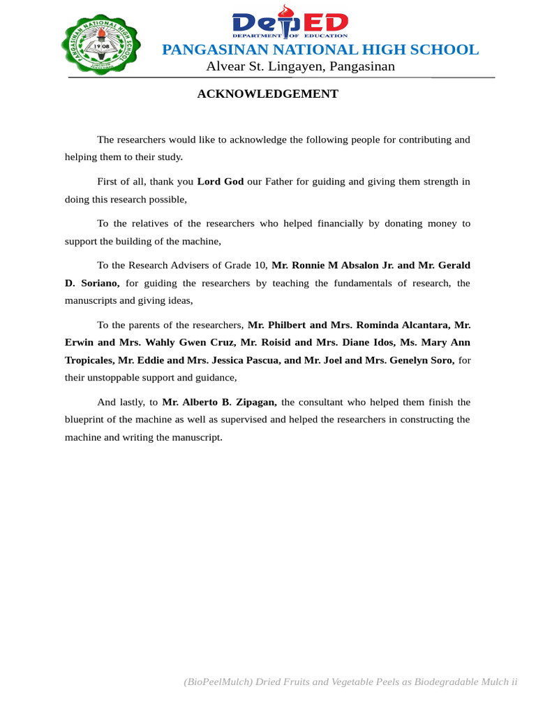 Acknowledgment in Research Study | PDF | Science | Methodology