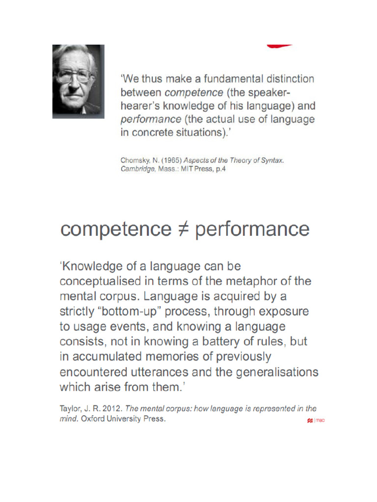 Competence and Performance | PDF
