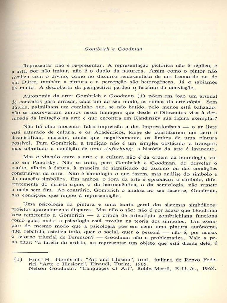 Bonamigo,+d06 Gombrich e Goodman | PDF