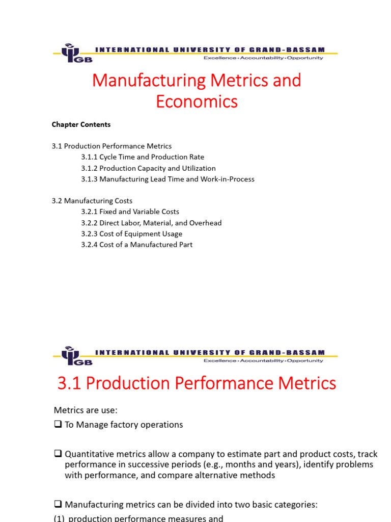 Chapter 3 (Manufacturing Models and Metrics) Updated | PDF | Economies ...