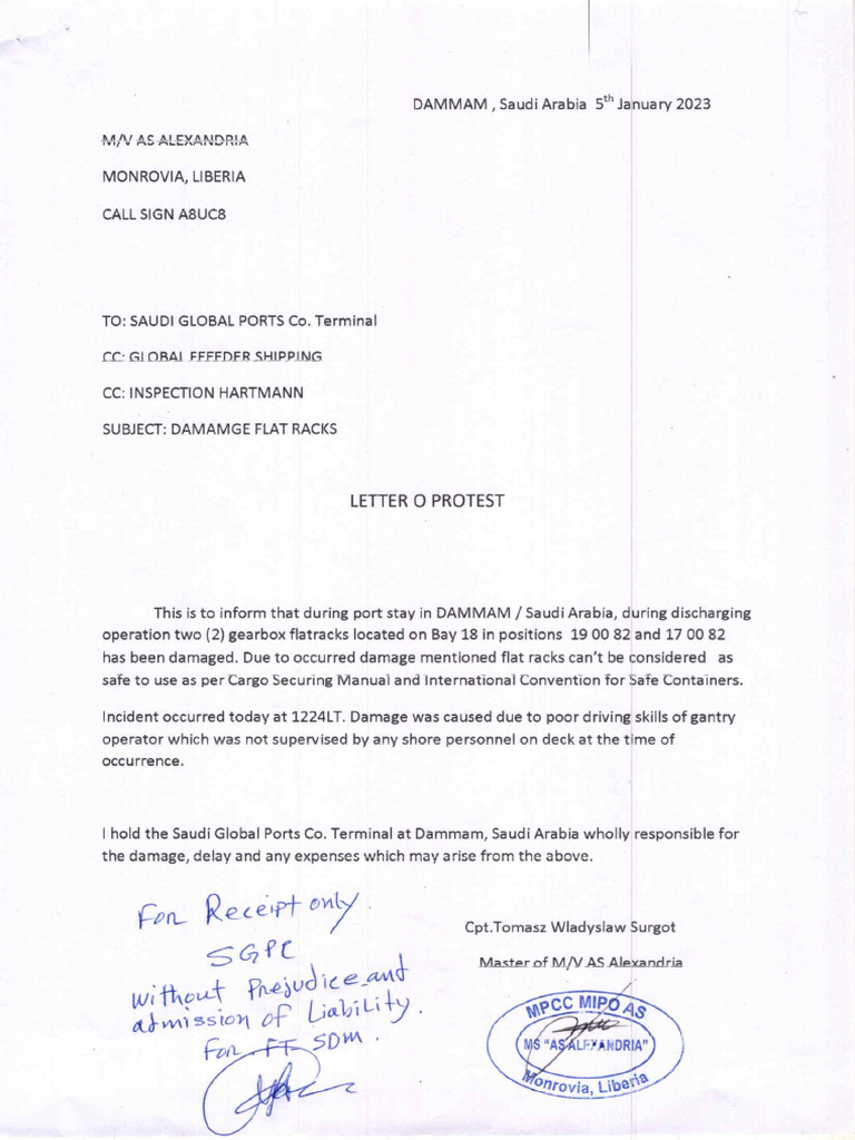 Letter Of Protest | PDF