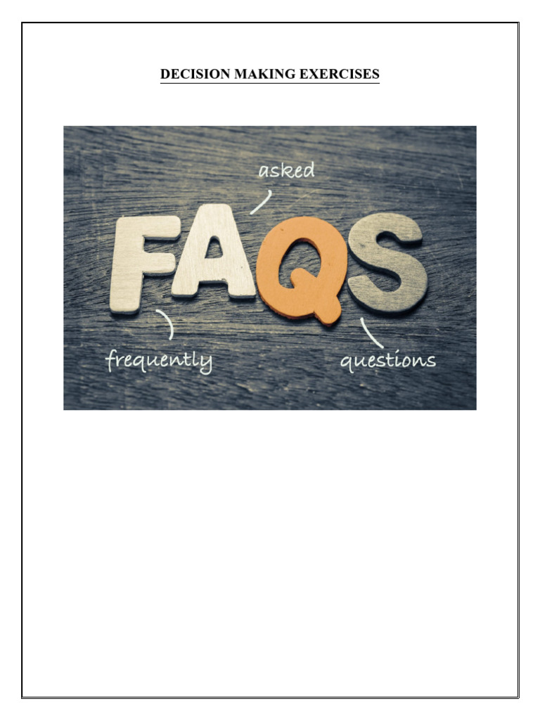 Decision Making Exercises | PDF