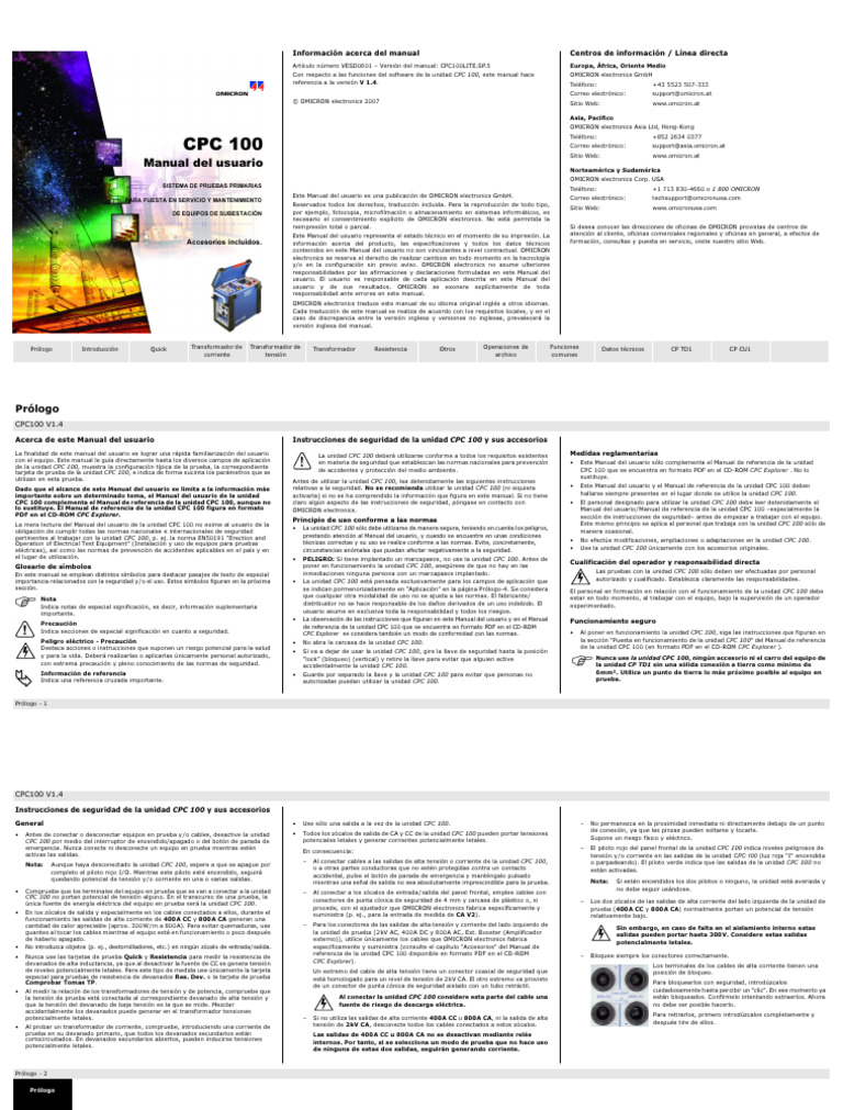Cpc 100 User Manual Compress | PDF | Corriente continua | Transformador