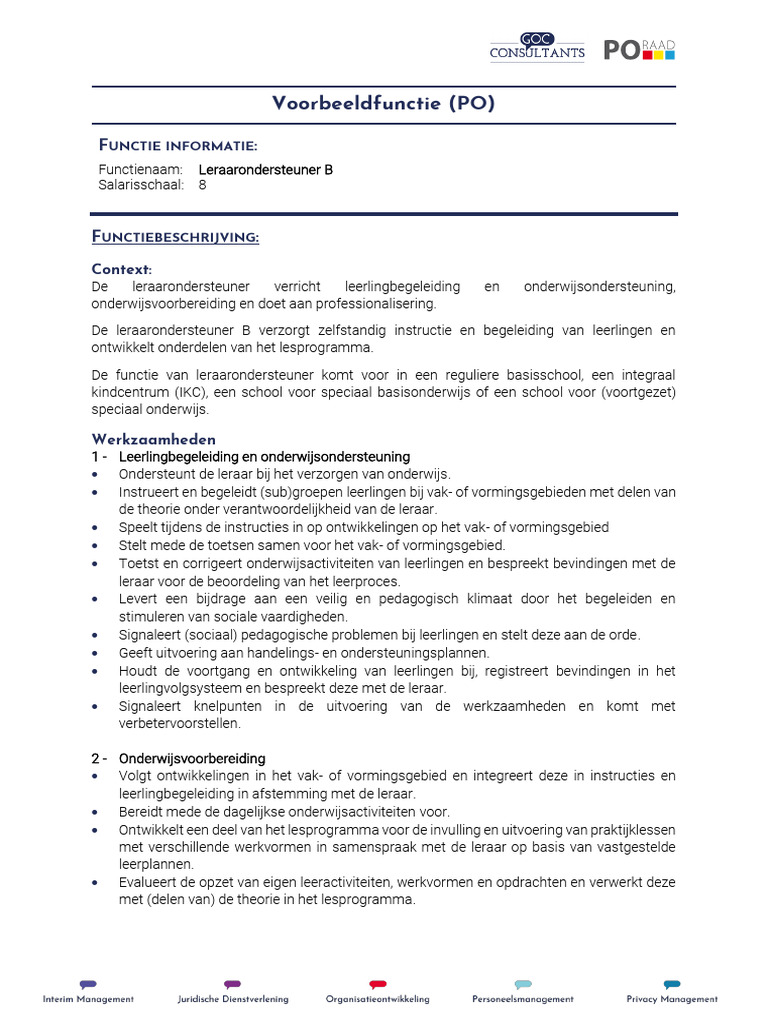 Voorbeeldfunctie PO Leraarondersteuner B 8 | PDF