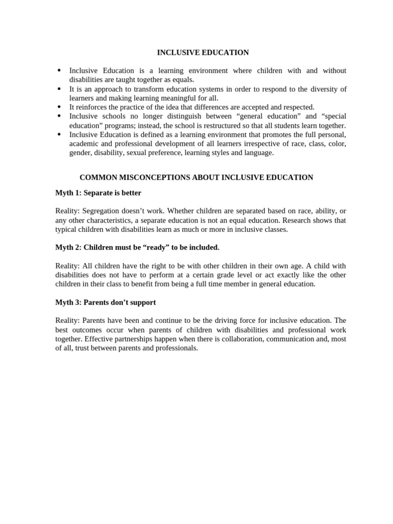 Inclusive Education Pdf