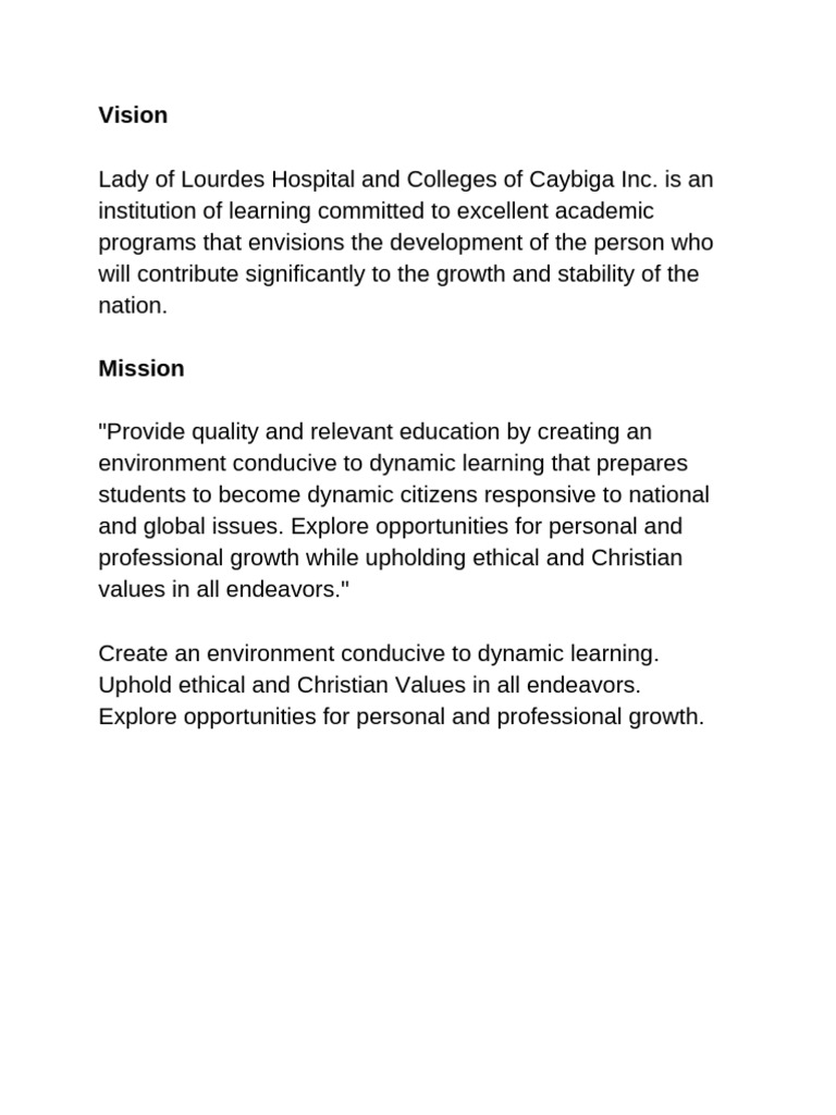 Mission Vision | PDF