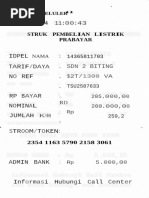 Contoh Struk Token Listrik | PDF | Pengelolaan Keuangan & Uang | Komputer